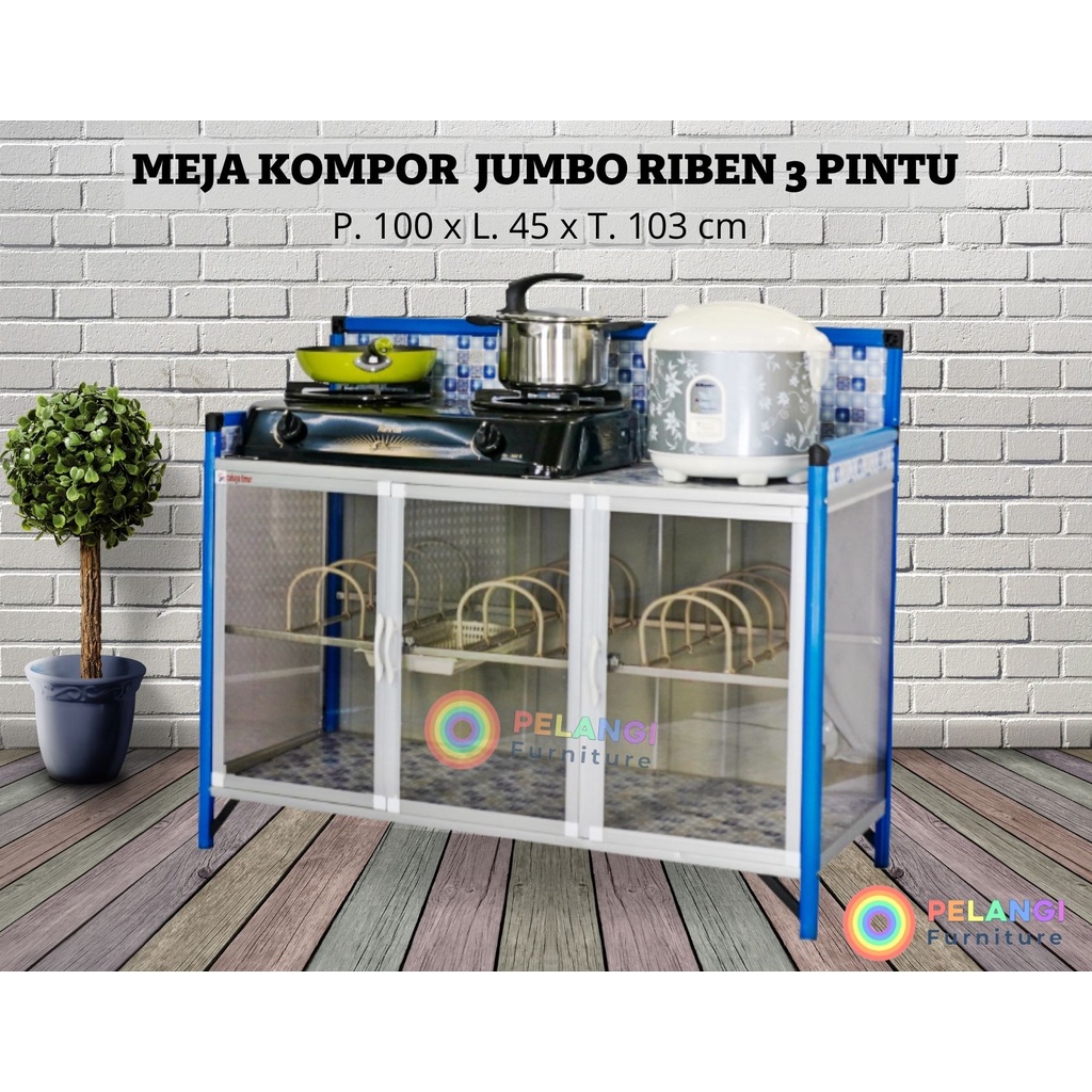 Jual MEJA / RAK KOMPOR JUMBO KACA RIBEN | Shopee Indonesia