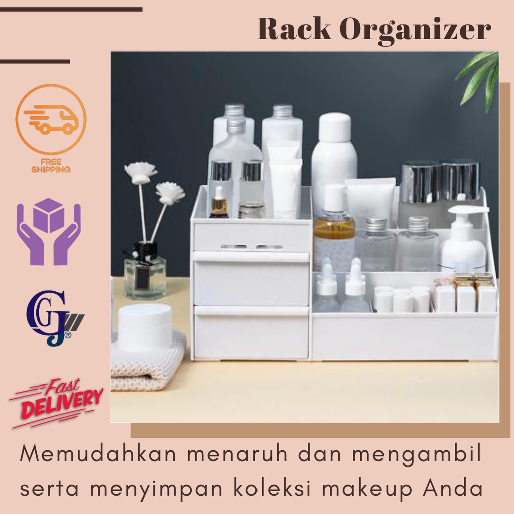 Jual Tempat Make Up Kotak Penyimpanan Kosmetik Mrosaa Rak Mini ...