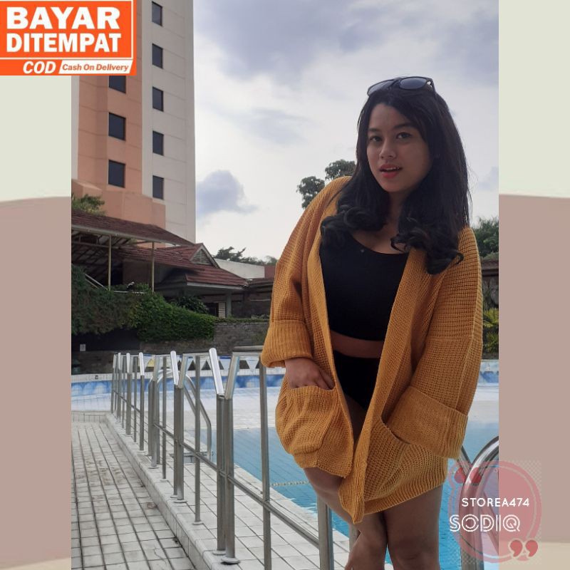 Jual Cardigan Oversized Lavella Kardigan Rajut SIZE BESAR Oversize Ukuran XL, XXL Indonesia ...