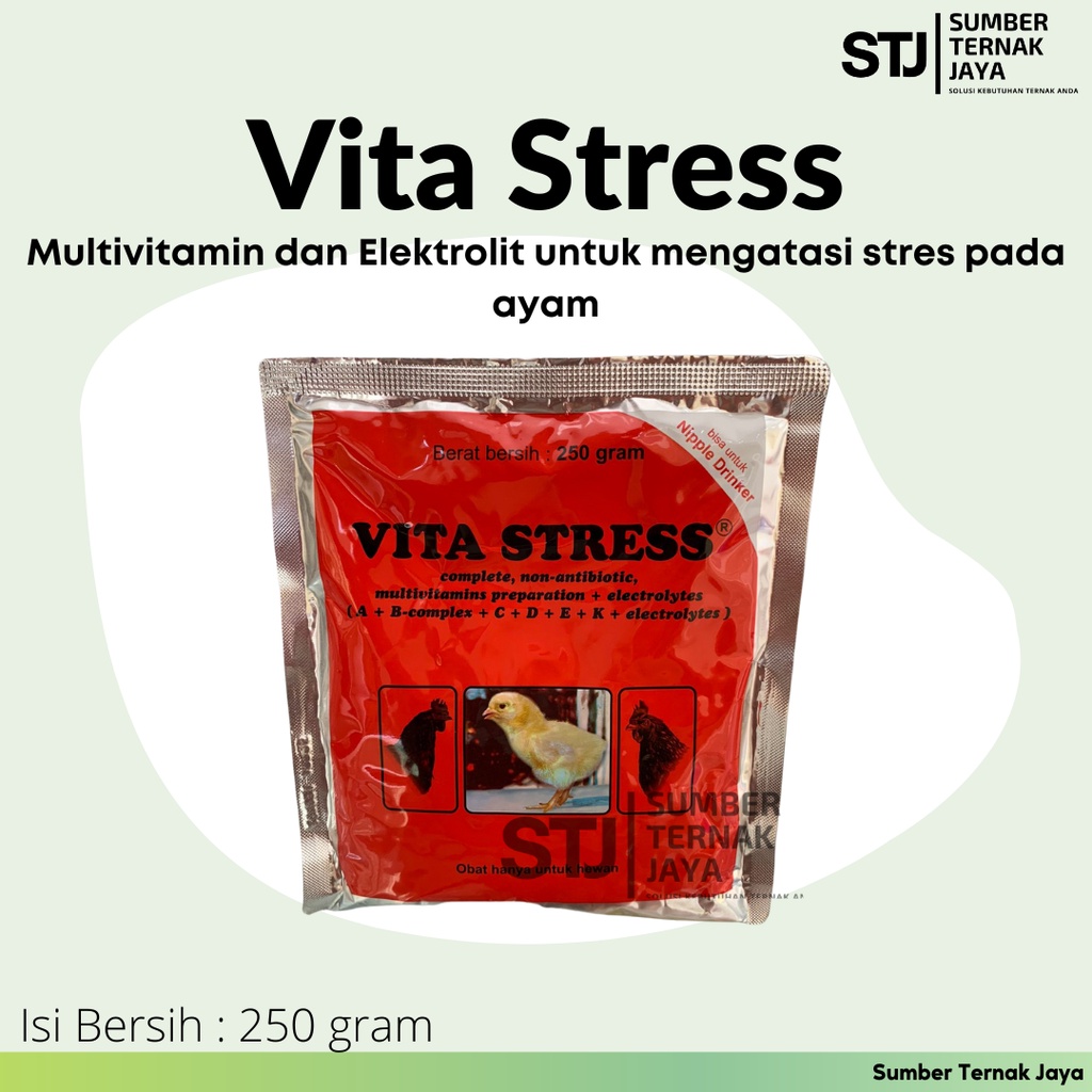 Jual Vita Stress 250 gram Vitamin Anti Stress Ayam Multivitamin dan ...
