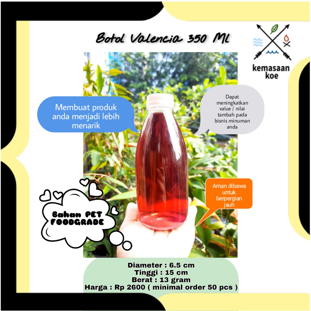 BOTOL VALENCIA 350 ML / BOTOL PLASTIK / BOTOL MURAH / BOTOL MINUMAN ...