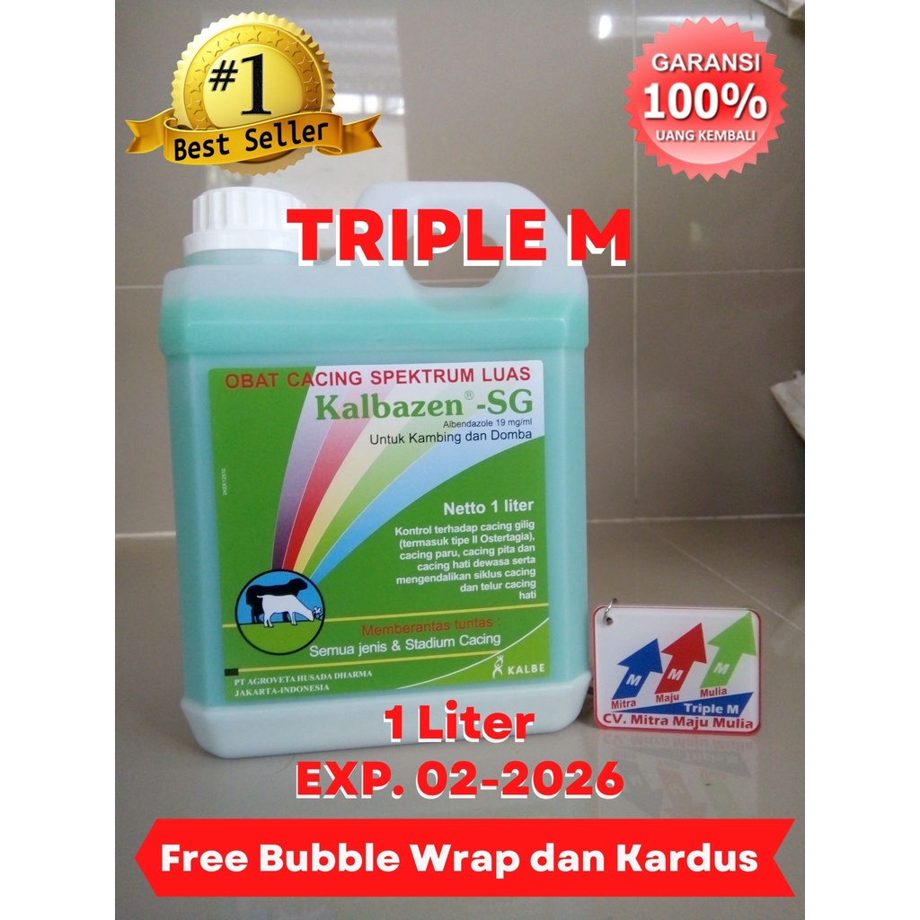 Jual KALBAZEN SG 1Liter - Obat Cacing Oral Efektif Basmi Cacing Kambing ...