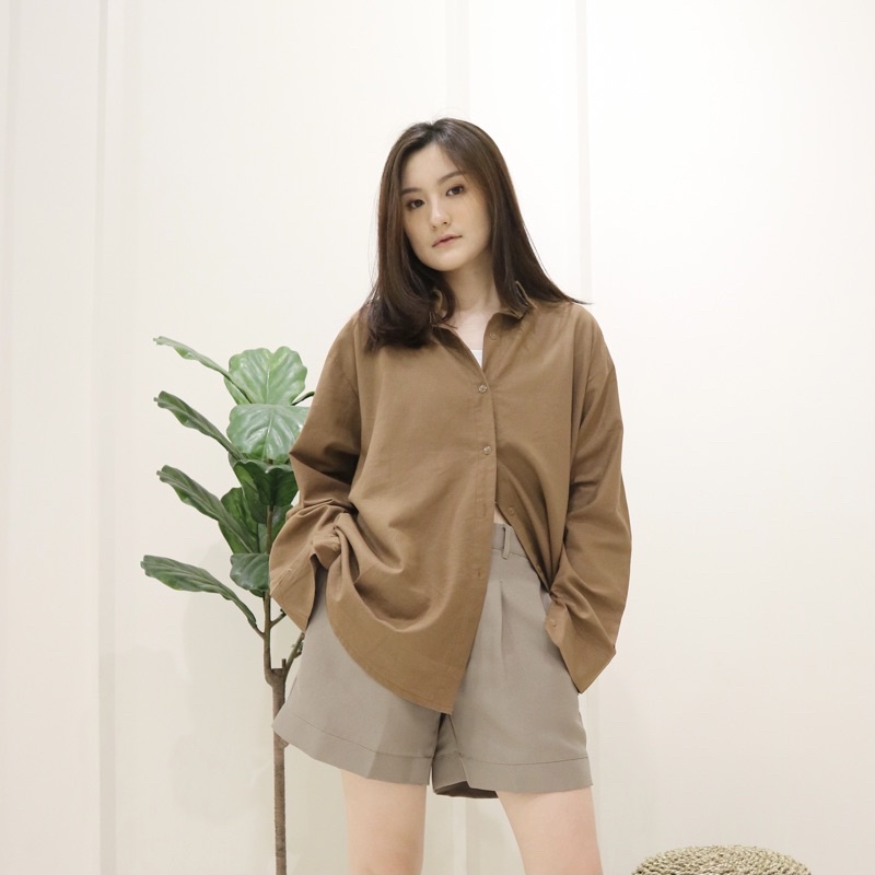 Jual MSMO Avell Linen Oversized Shirt / Kemeja Kantor / Kemeja Korea / Kemeja Oversized / Atasan ...