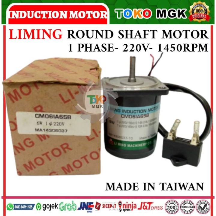 Jual LIMING CM-09IA60S-BF 60WATT 1PHASE 4POLE INDUCTION MOTOR ROUND ...