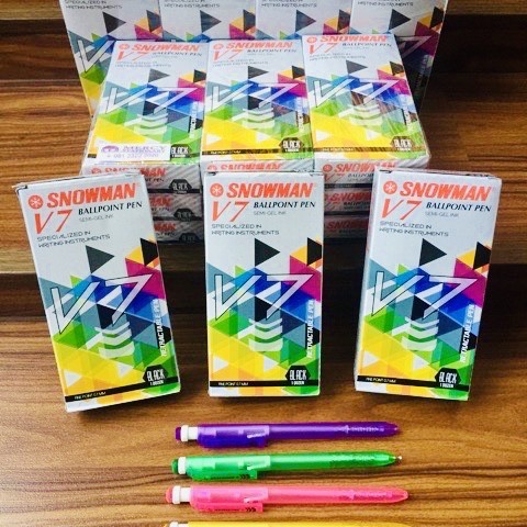 Jual (PACK) BOLPOIN SNOWMAN V7 PEN/PULPEN 1 PACK ISI 12PC | Shopee ...