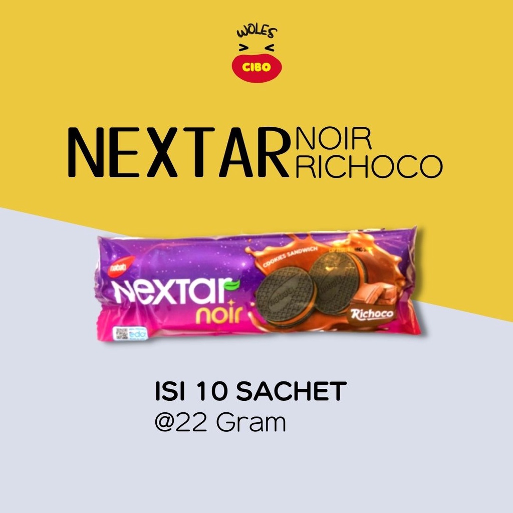 Jual Nextar Noir Richoco / Cookies & Cream Renceng 22 gr isi 10 Pcs ...
