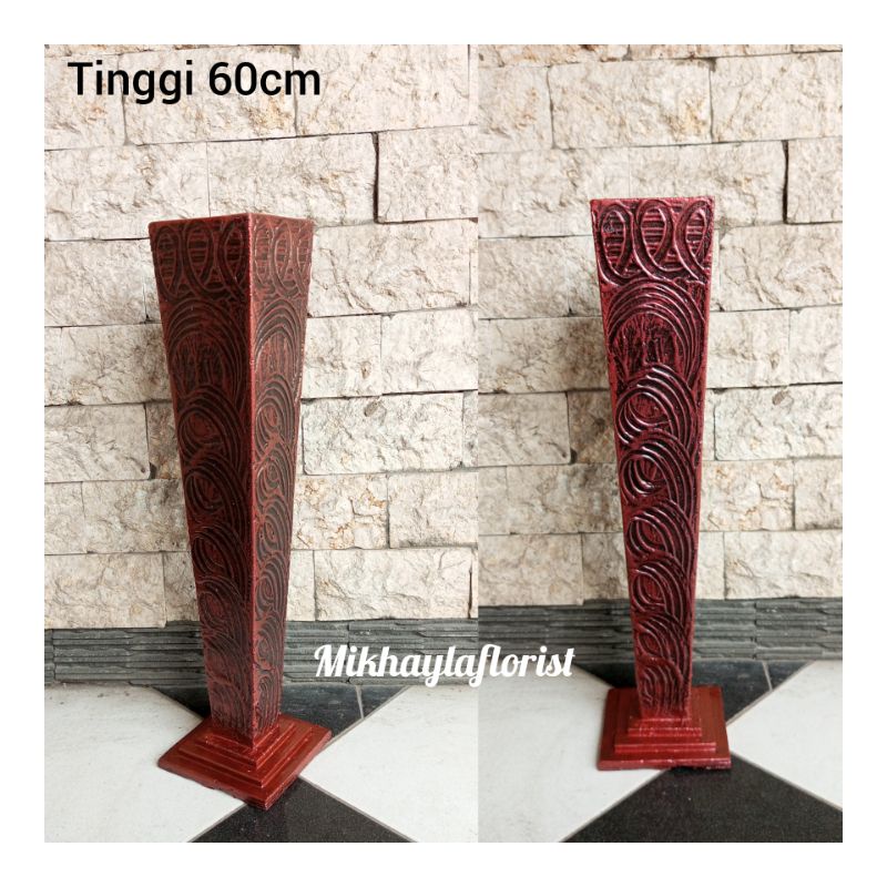 Jual Vas kayu minimalis tinggi 60 cm // pot kayu minimalis | Shopee ...