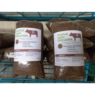 Jual Pupuk Kandang Kotoran Sapi 1 Kg Pupuk Organik Kohe Sapi Halus ...