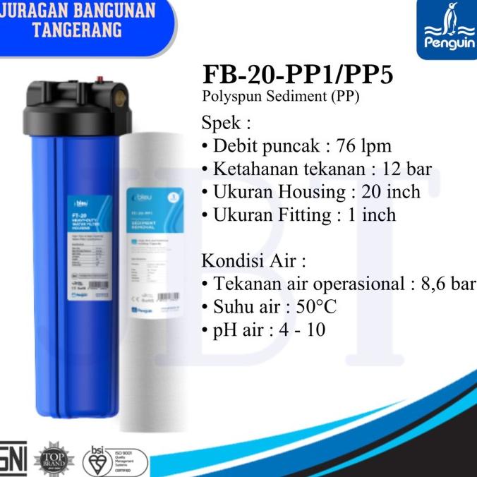 Jual Water Filter Penguin Fb + Pp (Pp Sediment Cartridge) - Fb-20-Pp1 ...