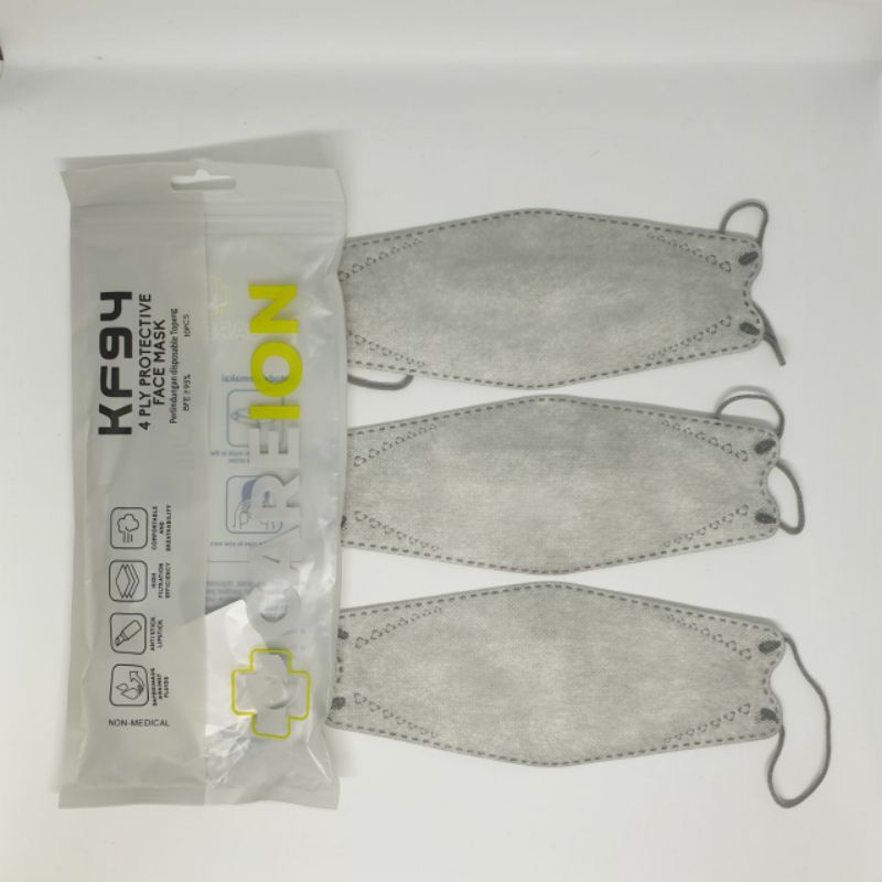 Jual Masker Kf94 Kf 94 Kn94 Careion 4 Ply Warna Abu Abu Grey Tua Muda Silver Isi 10 Pcs Earloop ...