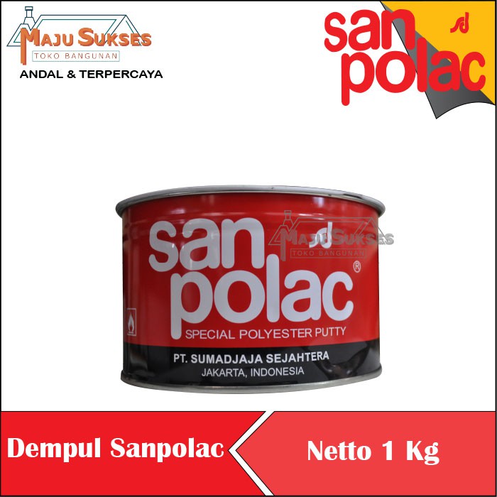 Jual DEMPUL SANPOLAC SAN POLAC 1 KG DEMPUL PLASTIK MOBIL MOTOR BESI ...