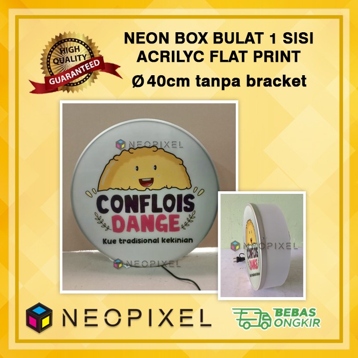 Jual Neon box Akrilik diameter 40 cm Satu Sisi FULL PRINT- Tanpa ...