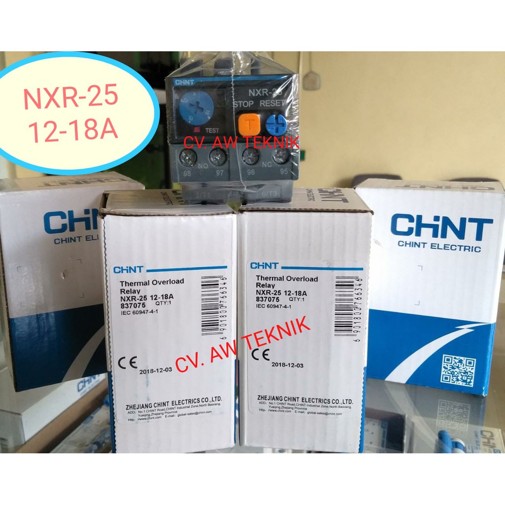 Jual Thermal Overload Relay NXR-25 12-18A ( CHINT ) Indonesia|Shopee Indonesia