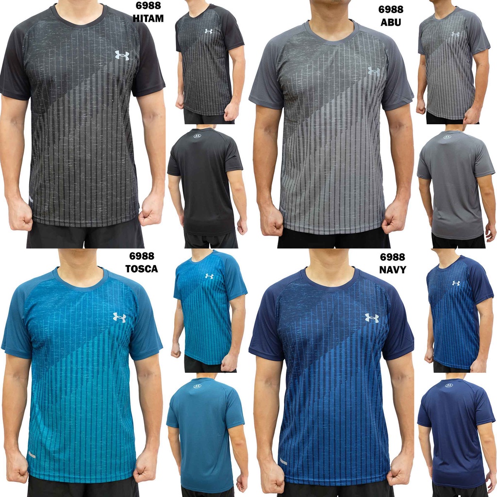 Jual Baju Olahraga Pria 6988 Pakaian Sport Olah Raga Bulutangkis Futsal ...