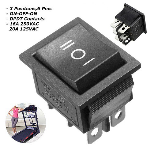 Jual Rocker Switch DPDT 6 Pin 16A 250V Saklar 6 Kaki ON OFF ON | Shopee ...