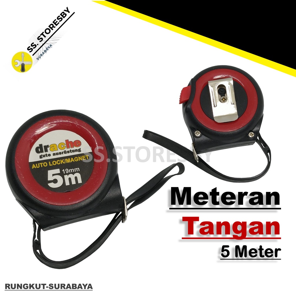 Jual METERAN TUKANG 5M BANGUNAN METERAN TANGAN ALAT UKUR AUTO STOP ...