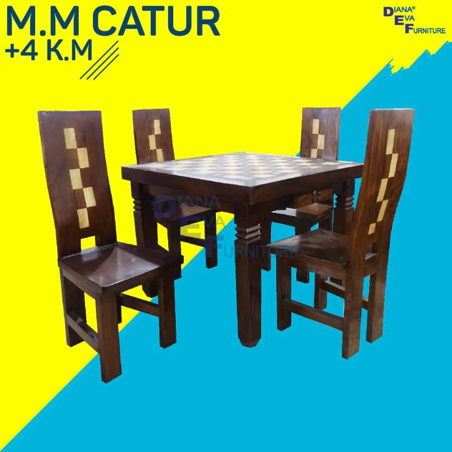 Jual Meja Makan Catur dengan Kursi | Shopee Indonesia