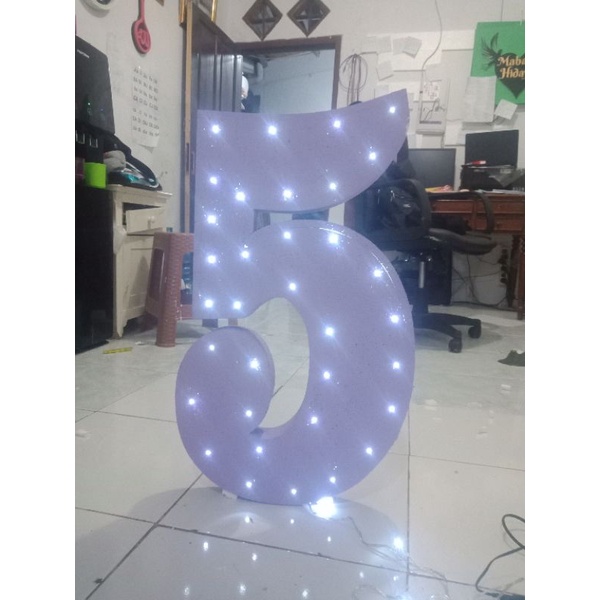 Jual Dekorasi Angka Lampu styrofoam /Dekorasi Ulangtahun/Stending Angka ...