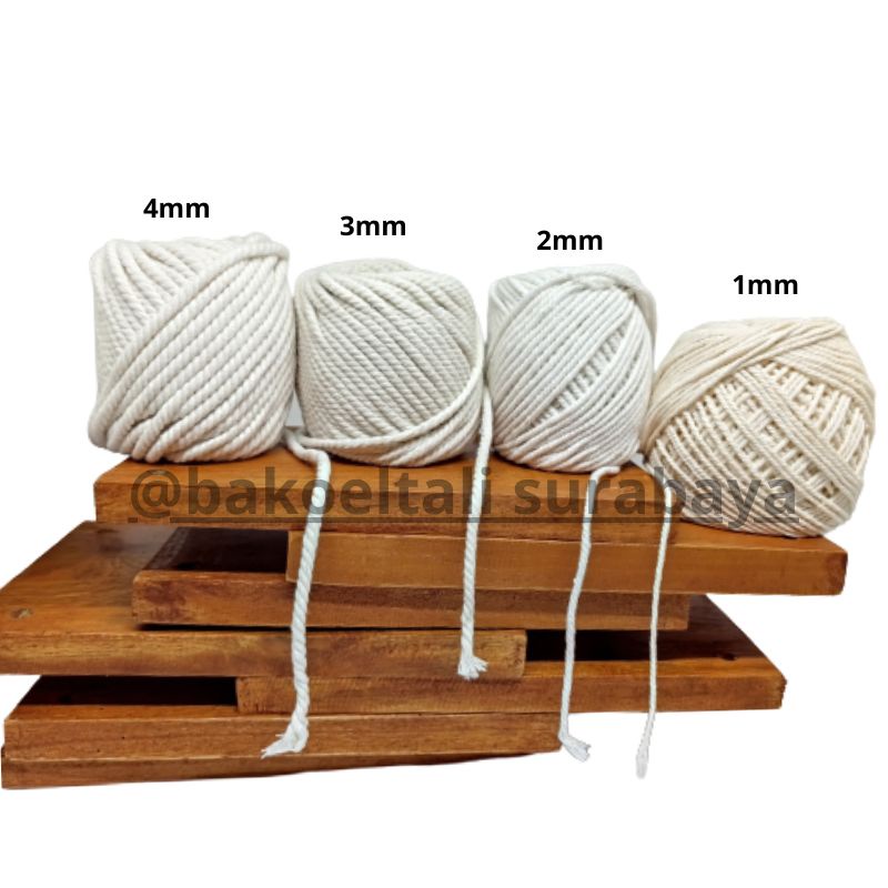 Tali macrame katun GRADE A /100gr size 1mm, 2mm, 3mm dan 4mm | Shopee ...