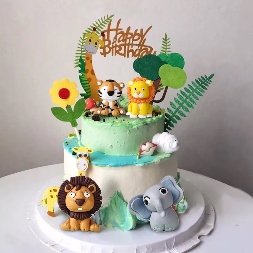 Jual Topper Kue Happy Birthday Animal/ Hewan/ Jungle / Cake Topper ...