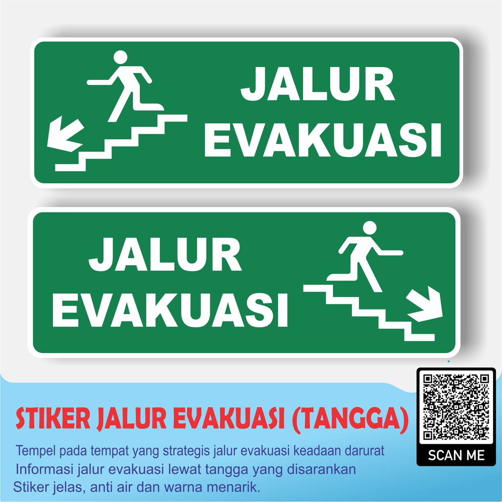 Jual STIKER PETUNJUK ARAH EVAKUASI TANGGA Indonesia|Shopee Indonesia