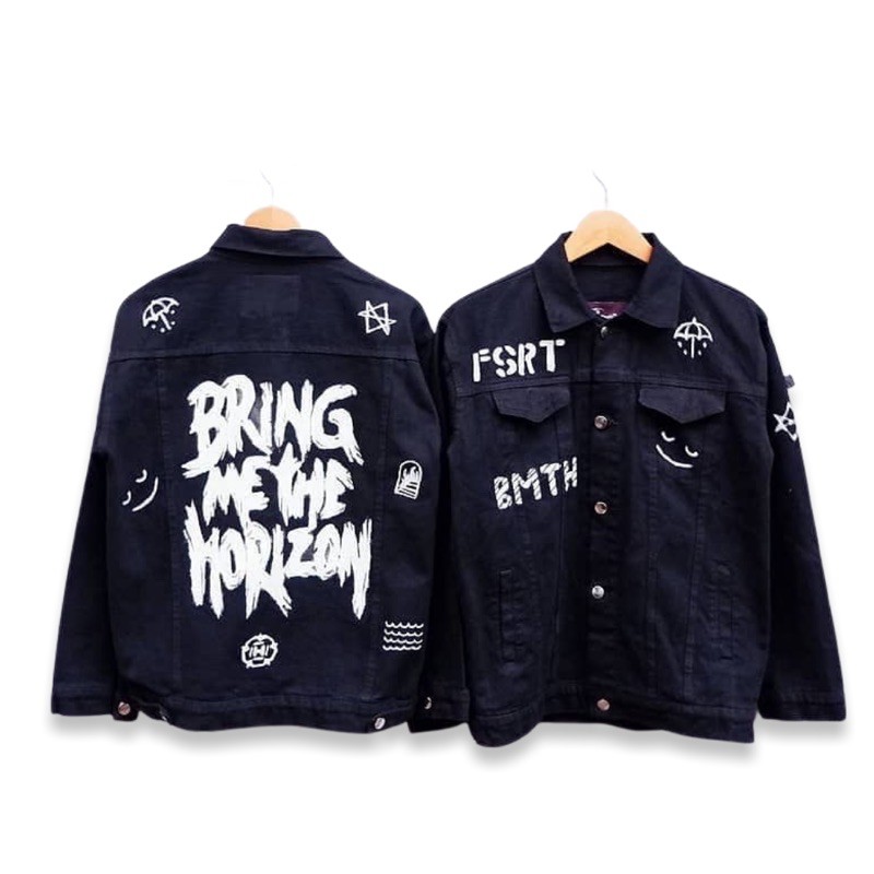 Jual JAKET DENIM NEW BMTH with GLOW IN THE DARK Indonesia|Shopee Indonesia
