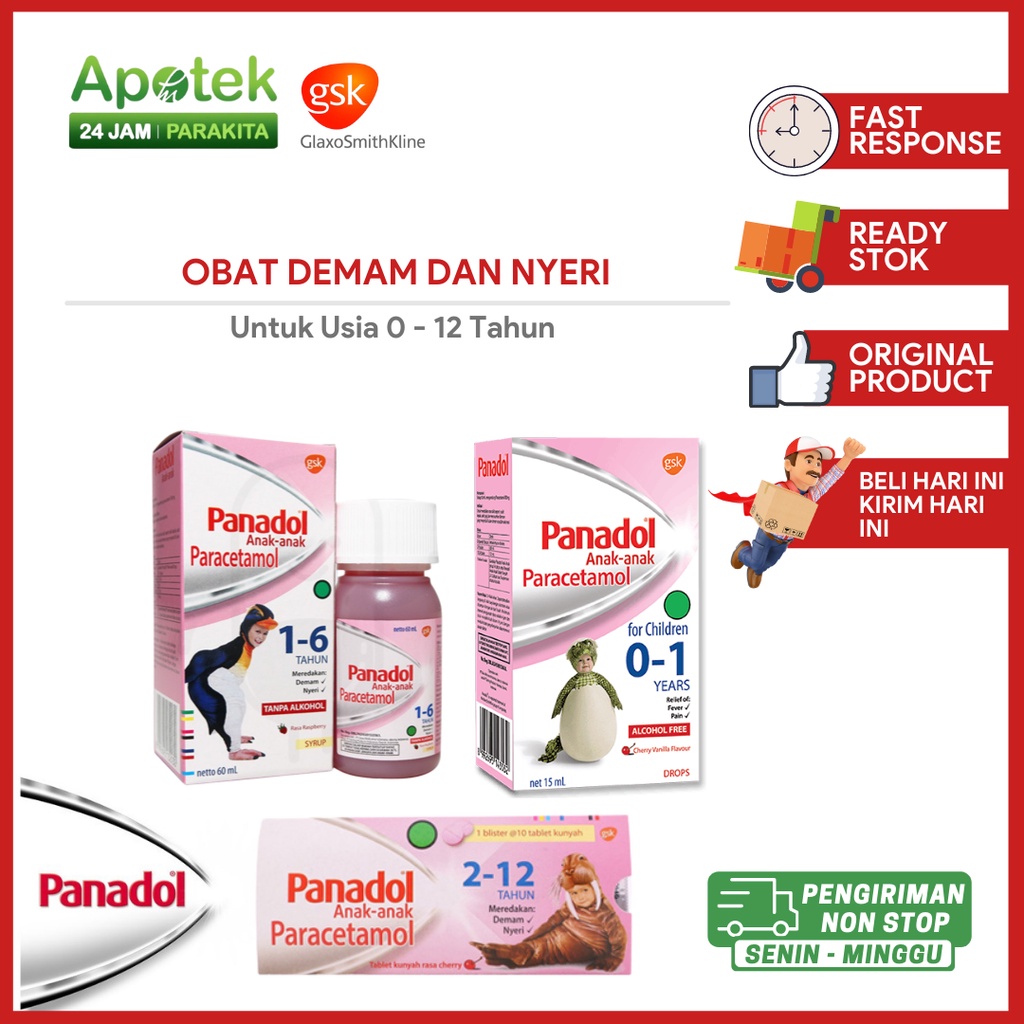 Jual Panadol Syrup Dan Tablet Anak-Anak Untuk Demam / Penurun Panas ...