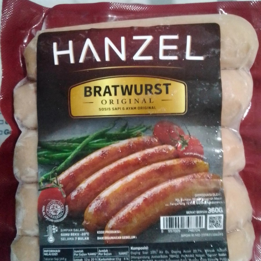 Jual Hanzel Bratwurst original sosis sapi ayam isi 5 | Shopee Indonesia