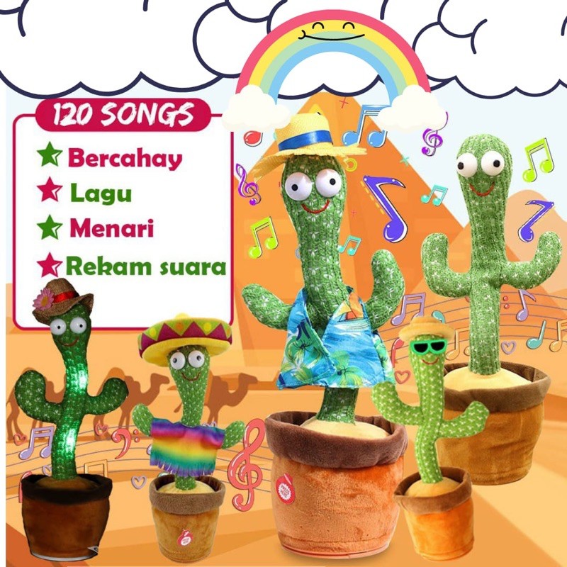Jual Mainan Boneka Kaktus Goyang Joget Bicara Cactus Dancing / Boneka ...