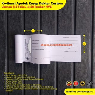 Jual CETAK KWITANSI APOTEK RESEP DOKTER CUSTOM 1/3 FOLIO | Shopee Indonesia