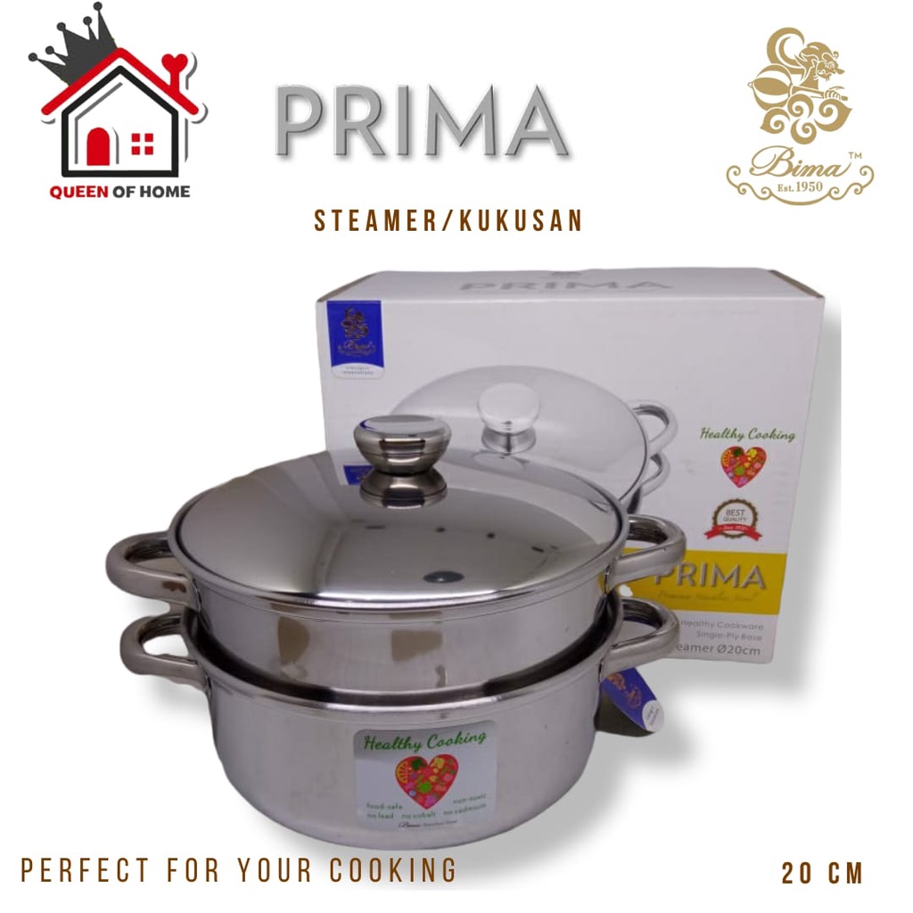 Jual Bima Prima Steamer 20cm Stainless Steel Panci Induction Kukusan ...