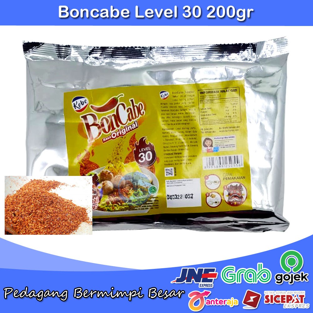 Boncabe Level 30 200gr | Bon Cabe | Cabe Bubuk | Cabai Bubuk | Shopee ...