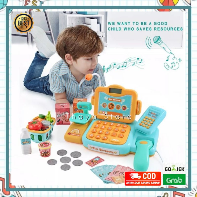 Jual Cash register complete set mainan mesin kasir cashier | Shopee ...