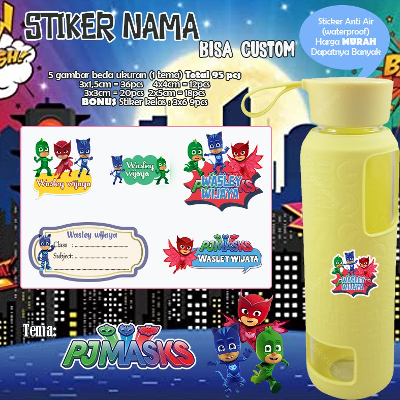 Jual 95pcs stiker / sticker nama anak waterpropf/stiker nama anak lucu ...