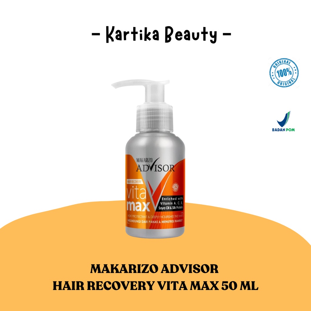 Jual VITAMIN MAKARIZO ADVISOR HAIR RECOVERY VITA MAX BOTOL POMPA 50 ML ...