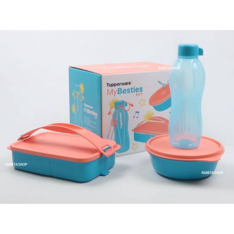 Jual Besties set Tupperware / set tempat makan botol minum dan rantang ...