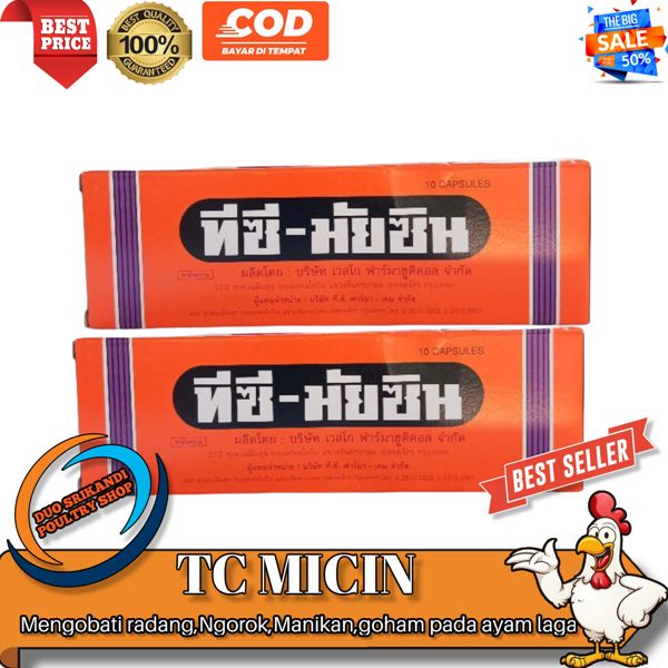 Jual Obat Radang Infeksi Tenggorokan Ayam Laga TC Micin ( TC Mycin ...