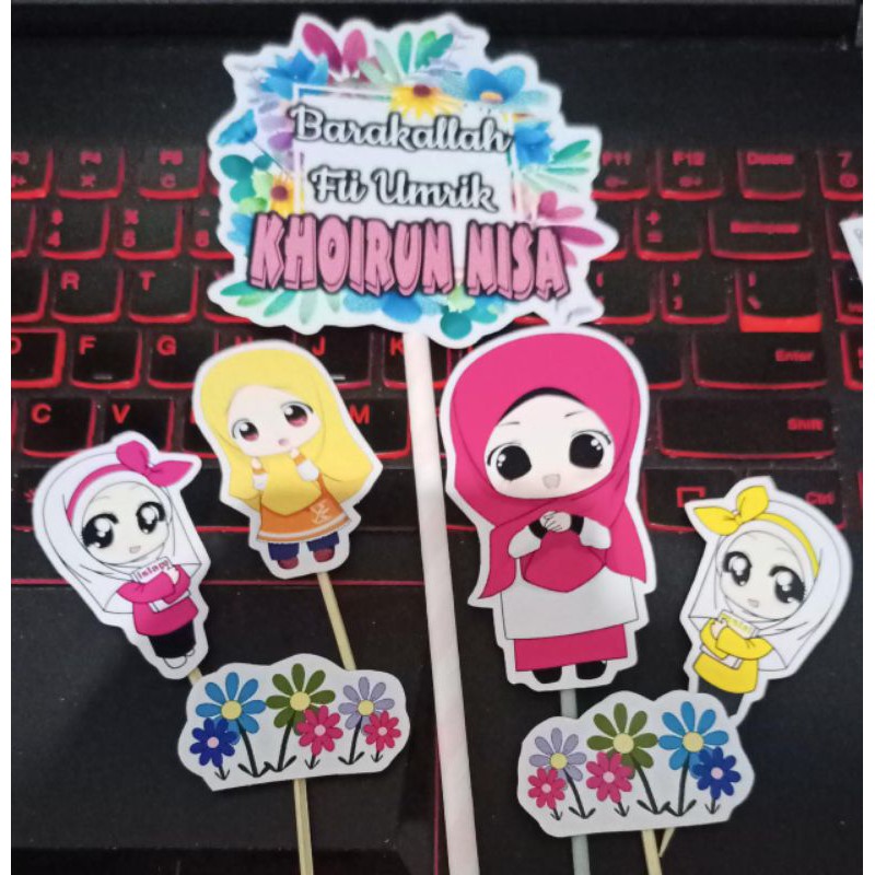 Jual jilbab hijab girl cake topper hiasan kue | Shopee Indonesia