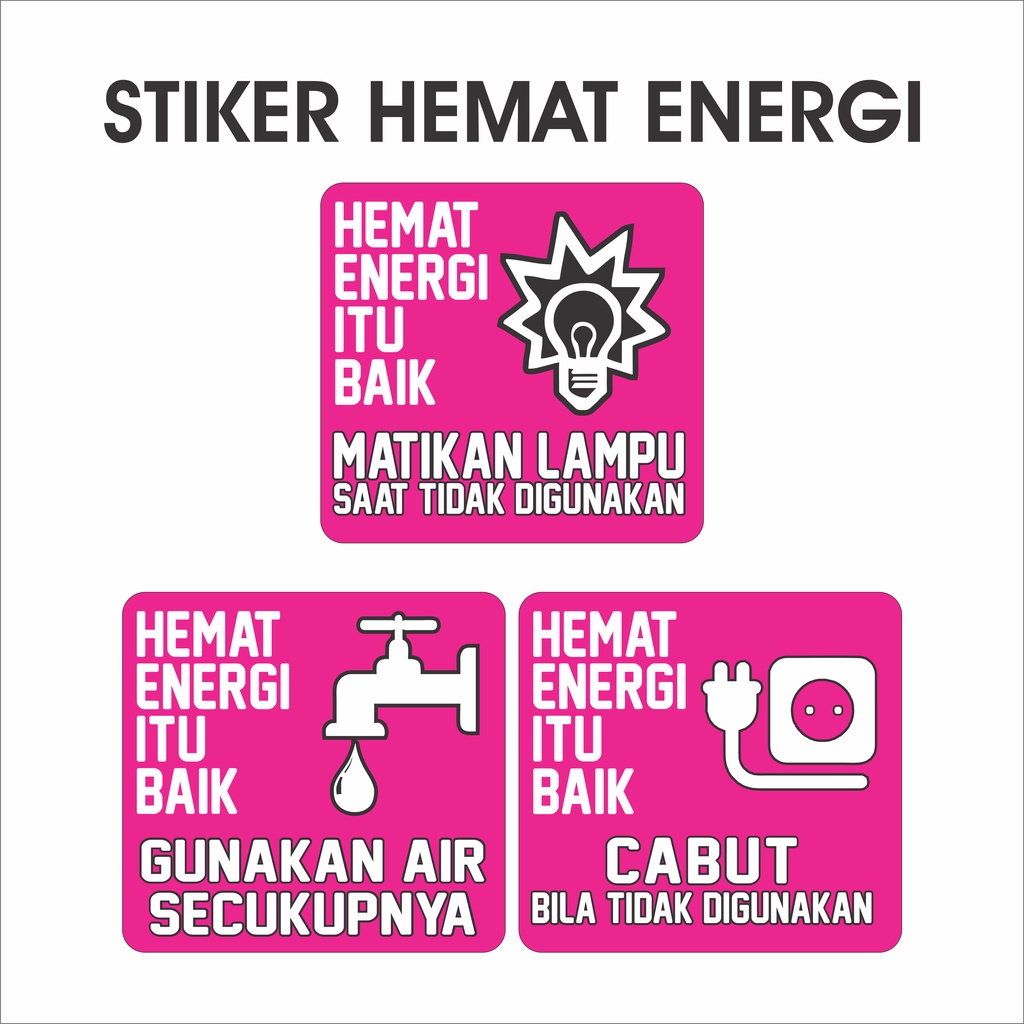 Jual Sticker Waterproof Hemat Energi matikan ac, keran, listrik, lampu ...