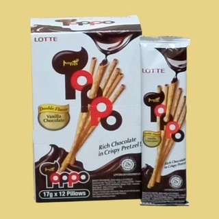 Jual Lotte Toppo Stick Vanila Chocolate 1 Box isi (12 bks) | Shopee ...