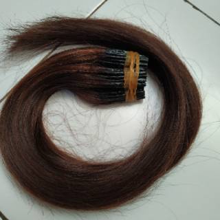 Jual Rambut extension 55cm isi 100helai + warna + smoothing bagus asli ...