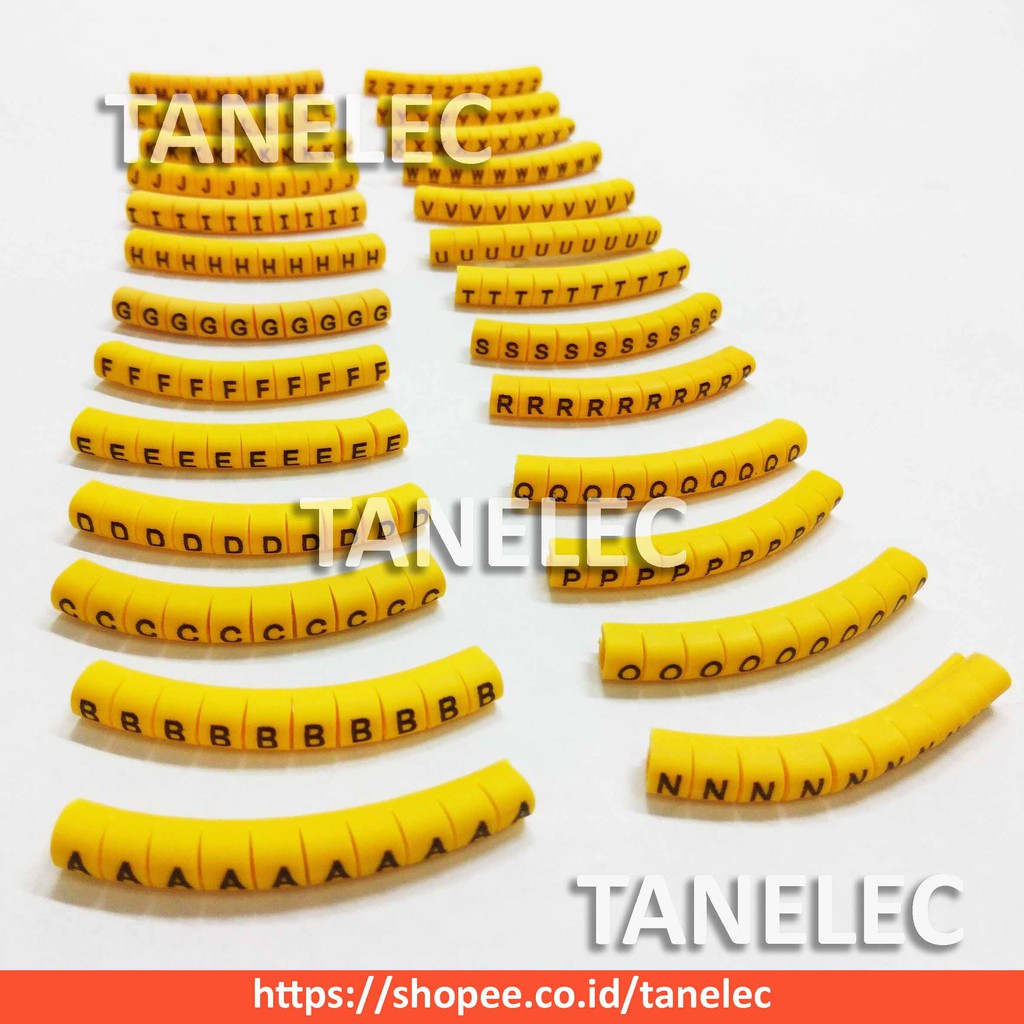 Jual Cable Marker EC-1 Yellow (A-Z in One Packet) | Kabel Marker 2.5mm ...