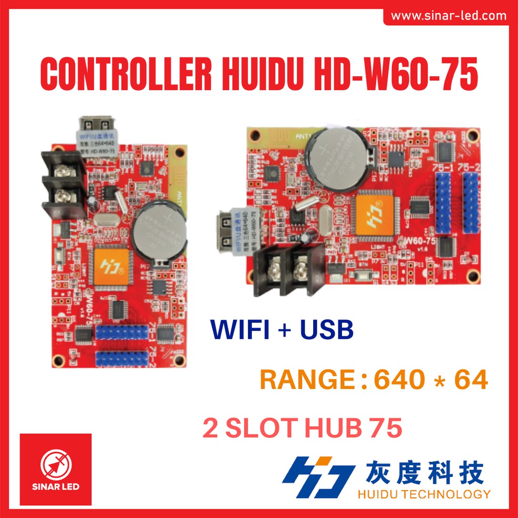 Jual HD-W60 HUB 75 CONTROLER RUNNING TEXT | Shopee Indonesia
