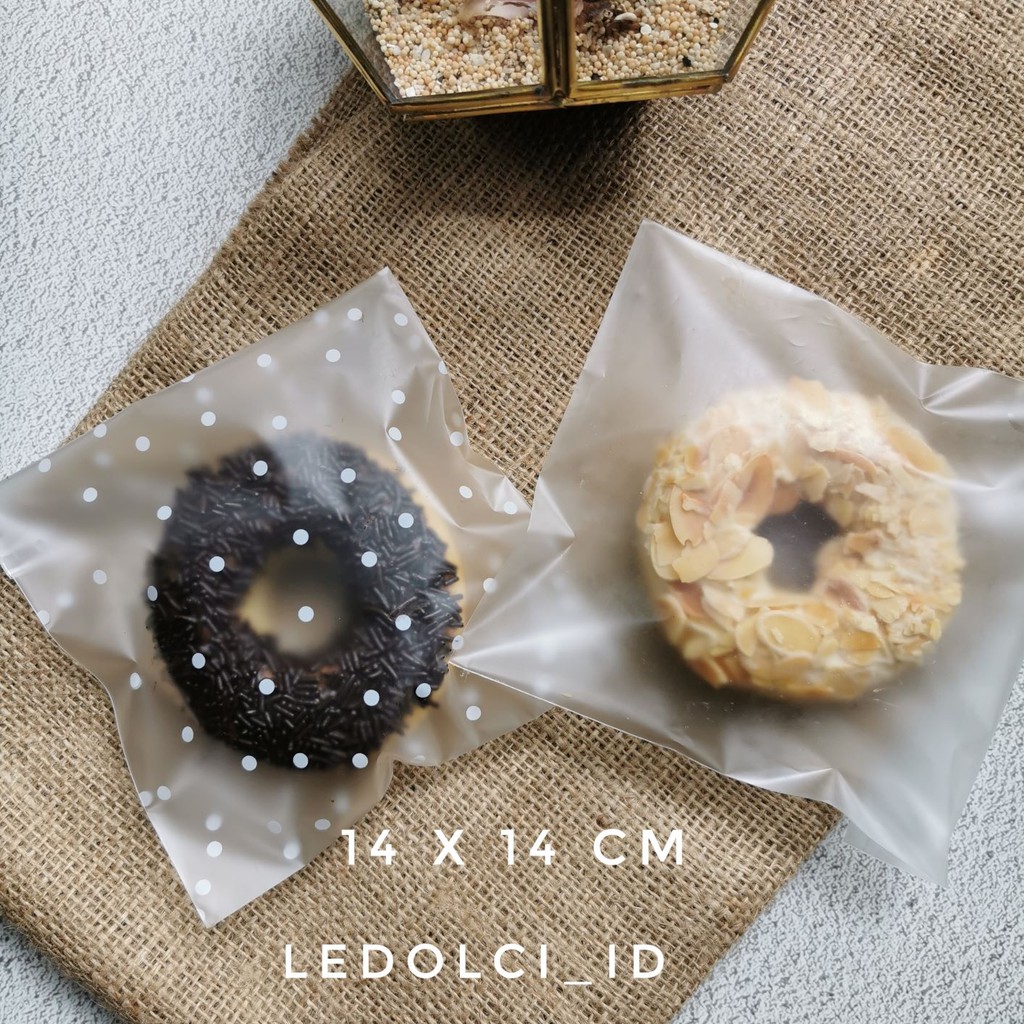 Jual PLASTIK DONAT ROTI KUE COOKIES POLOS POLKADOT MATTE DOFF BESAR ...