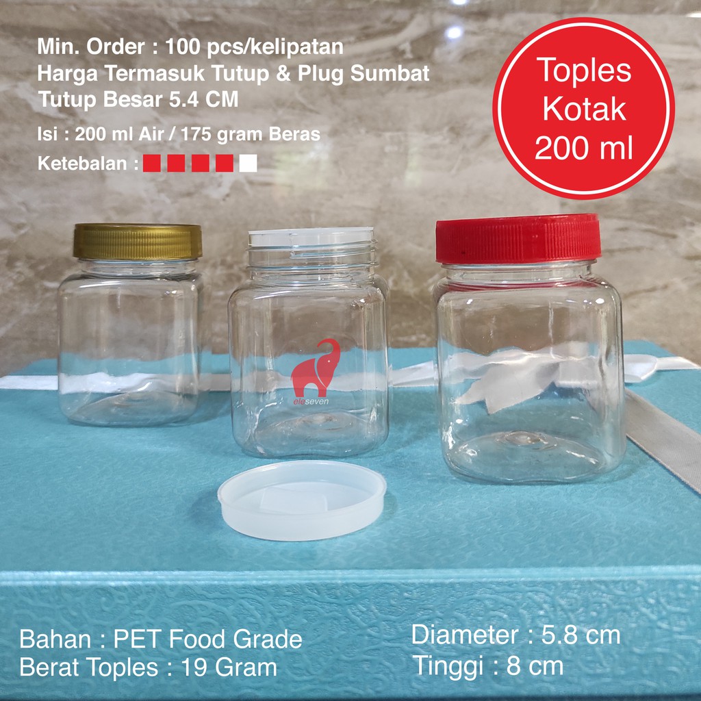Jual Toples Plastik 200ml 200 Ml KOTAK Toples Sambal Toples Bumbu