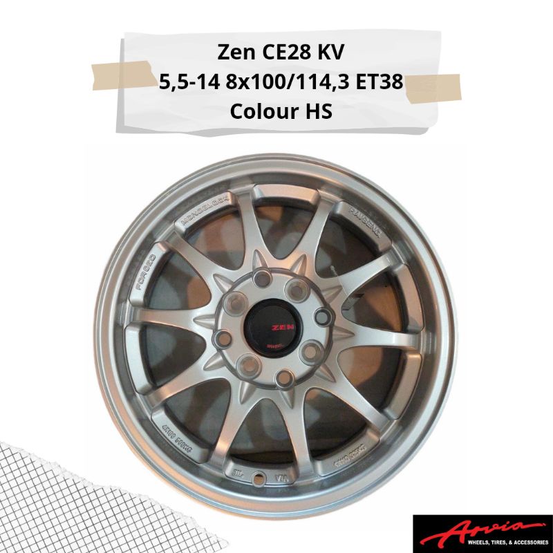 Jual Velg Zen CE28 KV 5,5-14 8x100/114,3 ET38 Colour HS | Shopee Indonesia