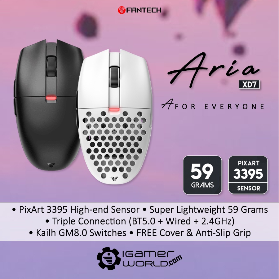 Jual Fantech Aria XD7 Wired/BT/2.4Ghz Wireless Gaming Mouse | Shopee ...