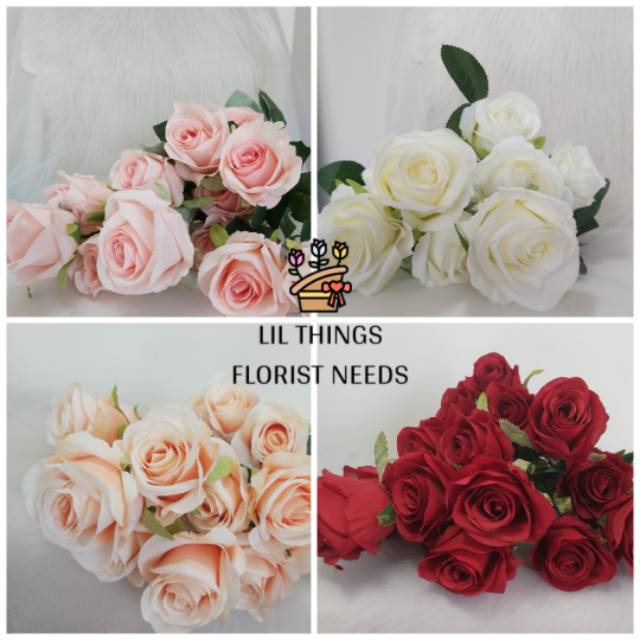 Jual 18 PCS / 1 IKAT BUNGA PALSU REAL TOUCH ARTIFICIAL FLOWER FLORIST ...