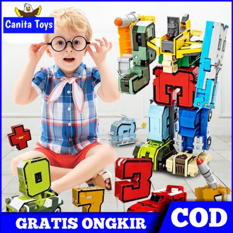 Jual BLOK BONGKAR PASANG ROBOT ANGKA EMCO MORPHERS MEGABOTS 0-9 ...