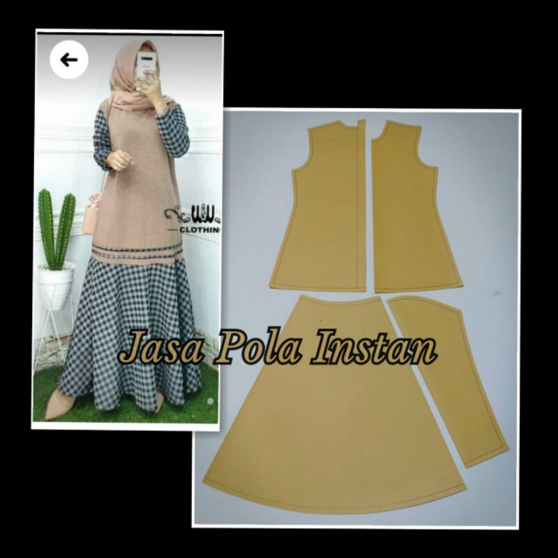 Jual pola gamis model kombinasi | Shopee Indonesia